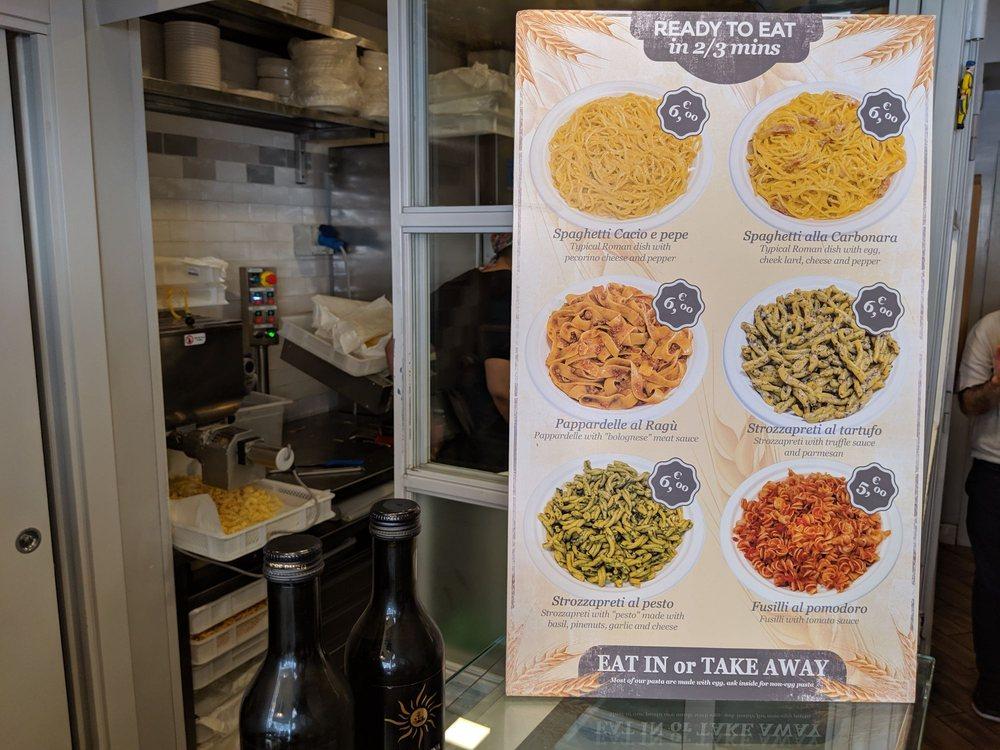 Menu da Pastasciutta - San Pietro fast food, Roma, Via delle Grazie