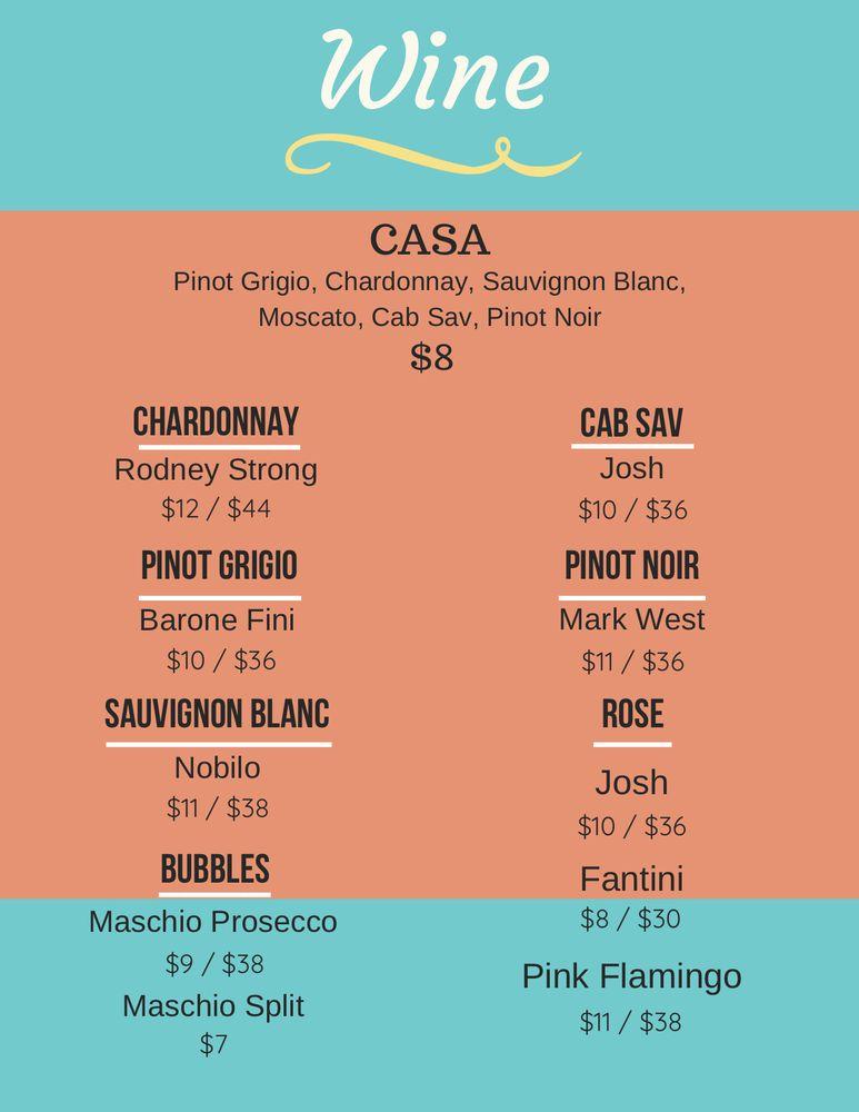 Menu at The Mar Bar, Tavernier