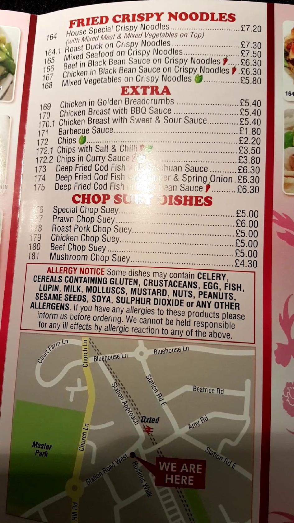 Menu at Golden Palace restaurant, Oxted, 40 Station Rd W