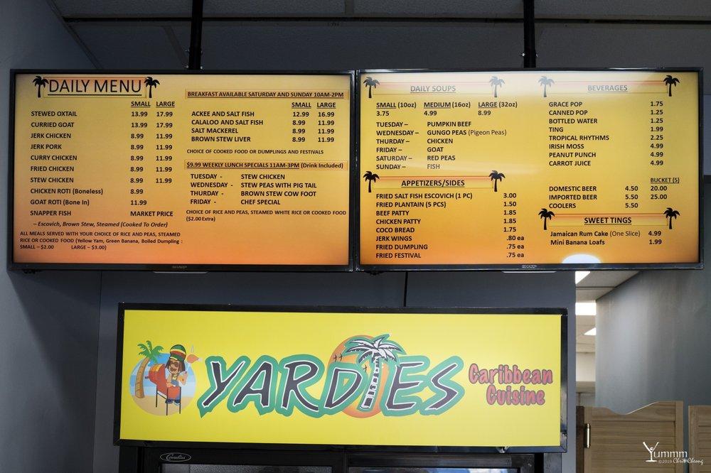 Menu at Yardies restaurant, Pickering, Kingston Road (at