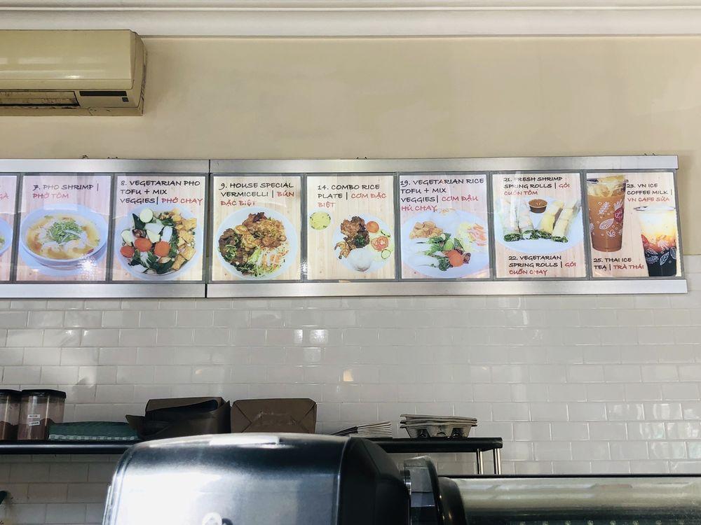 Menu at Pho Nation restaurant, Alameda