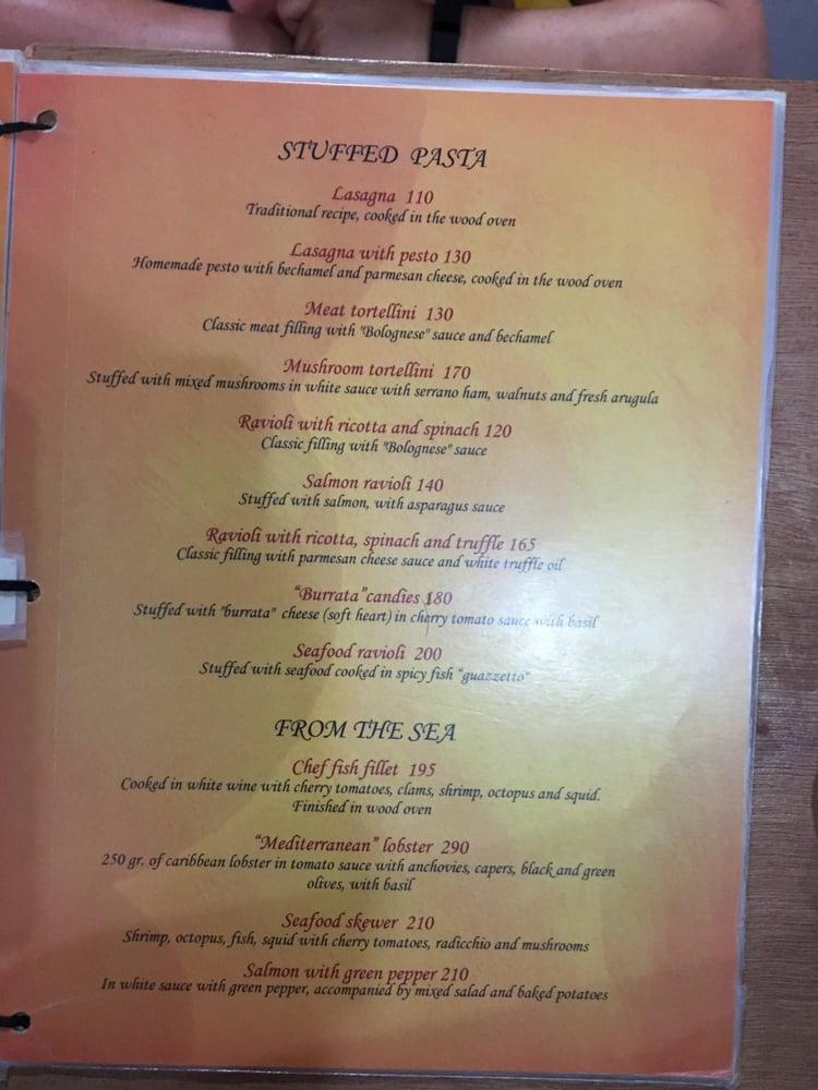 Menu at Romeo Trattoria Pizzeria, Playa del Carmen, Calle 4 Nte 150