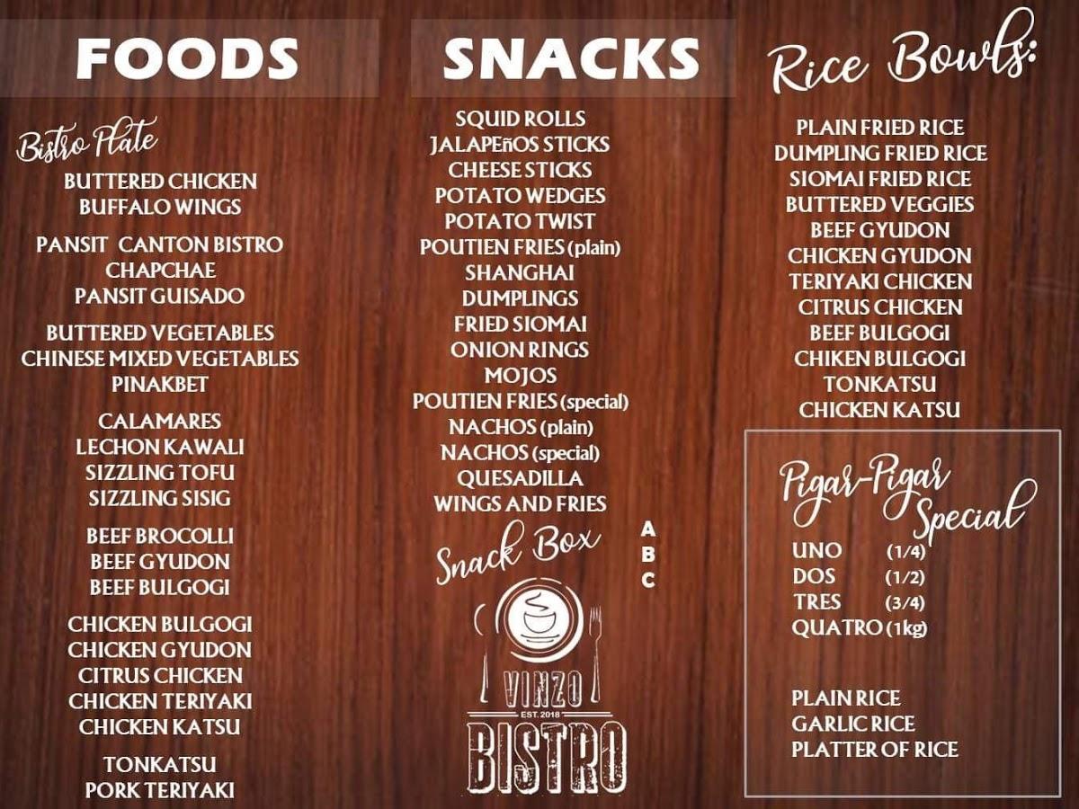 Menu at Marco Bistro (San Jacinto, Pangasinan) restaurant, San Jacinto