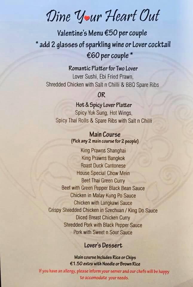 Menu at Wau Asian Cuisine restaurant, Trim, Bridge St