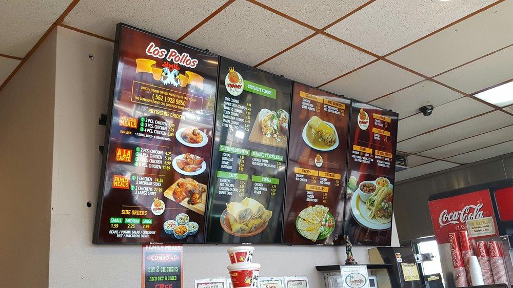 Menu at Los Pollos restaurant, Bell, Atlantic Ave