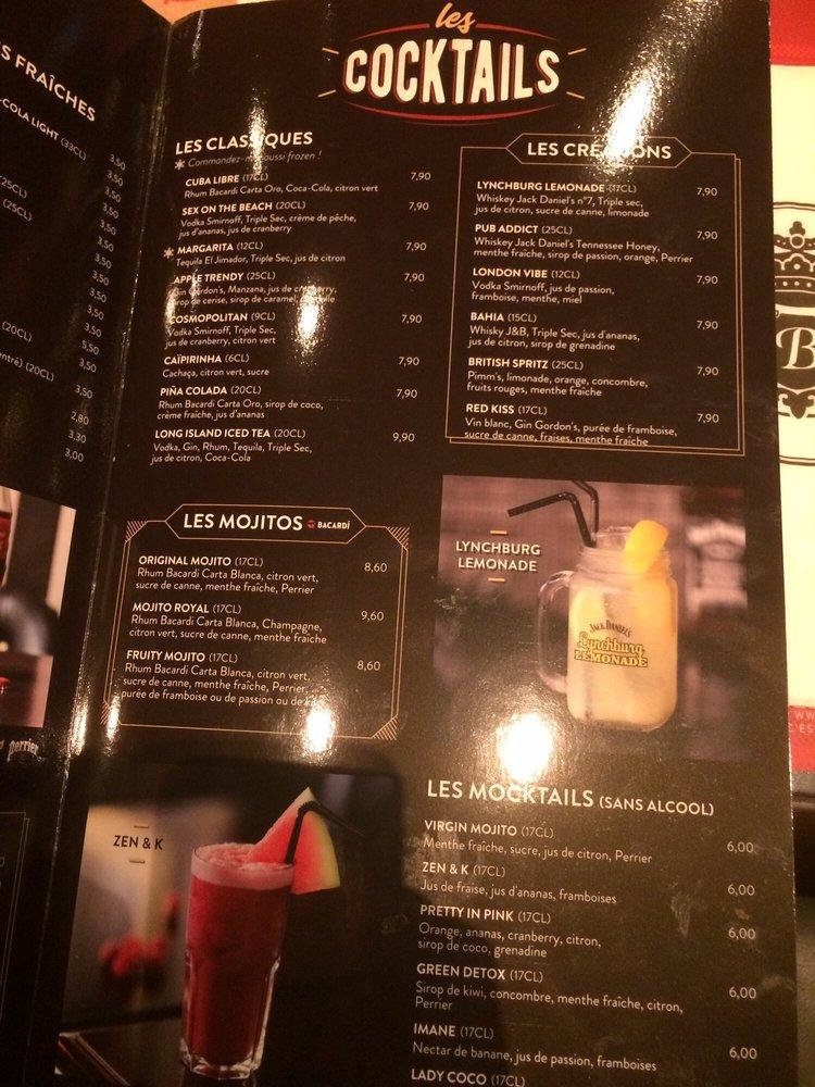 Menu au Au Bureau Massy pub et bar, Massy