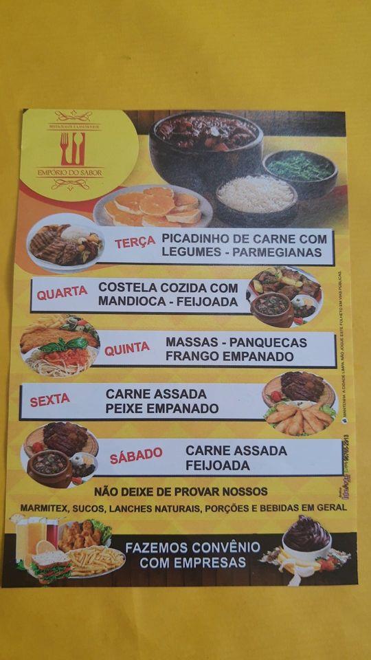 Menu at Empório do sabor cafeteria, Embu das Artes