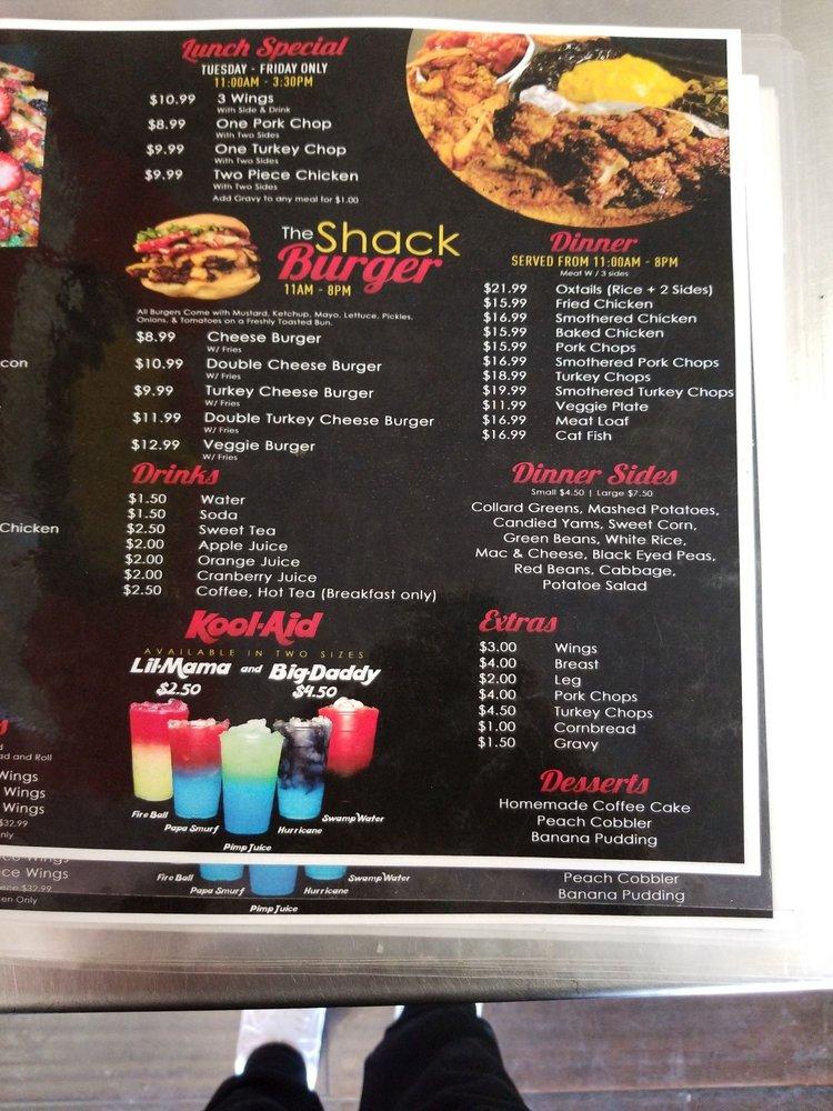 Menu at Soul Food Shack restaurant, Gardena