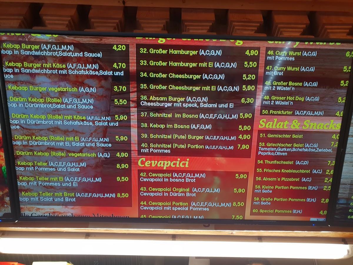 Menu at Absam Burger restaurant, Absam