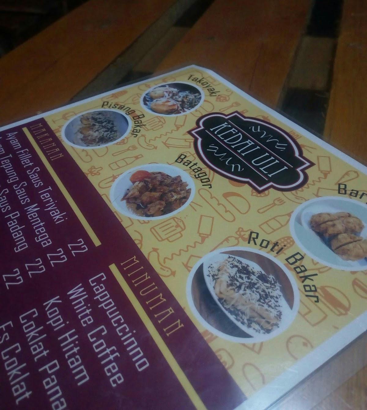 Menu at Kedai ULI cafe, Pasar Mukomuko