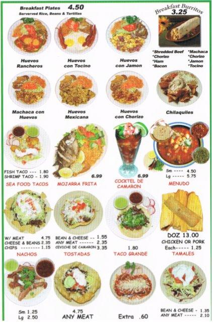 Menu at Los Jalapeños restaurant, Rancho Cucamonga, Arrow Route C