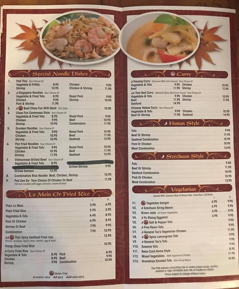 Menu at Modern Asia pub & bar, Frederick