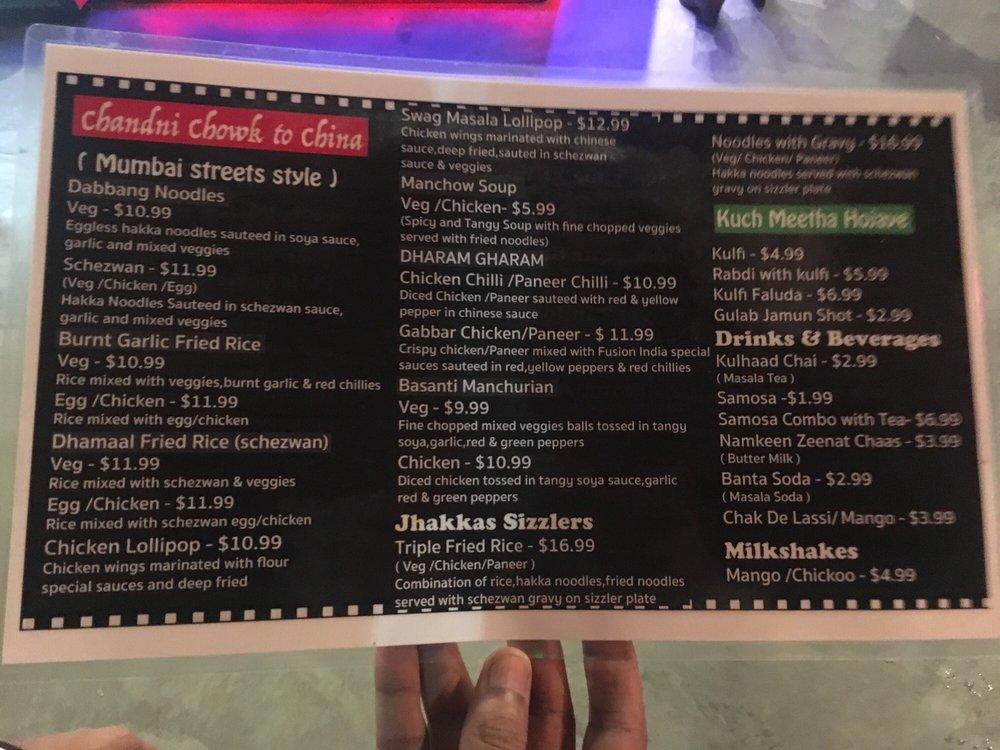 Menu at Fusion India restaurant, Bothell