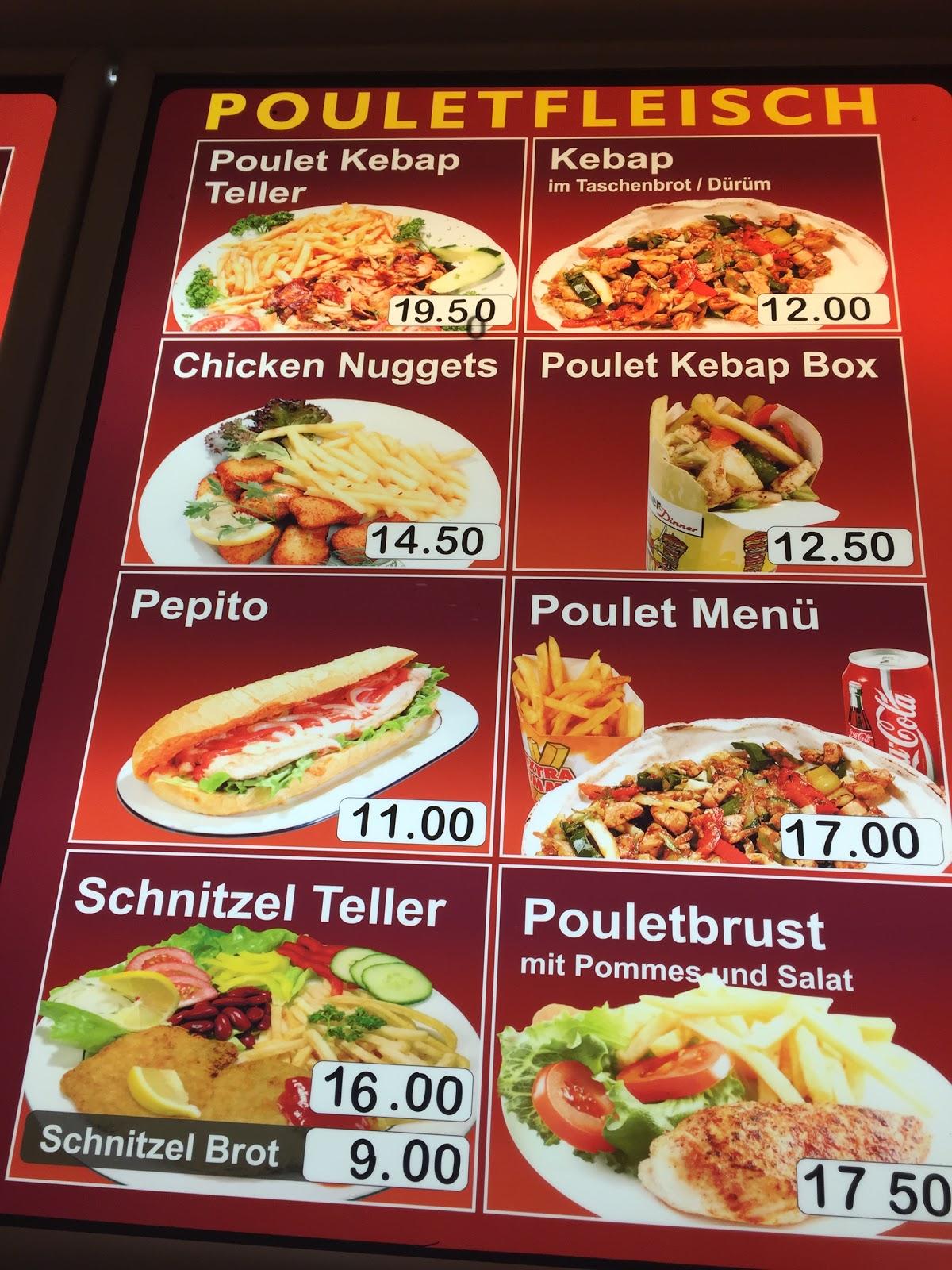 Speisekarte von Original Kebab Haus, Zürich, Franklinstrasse 20