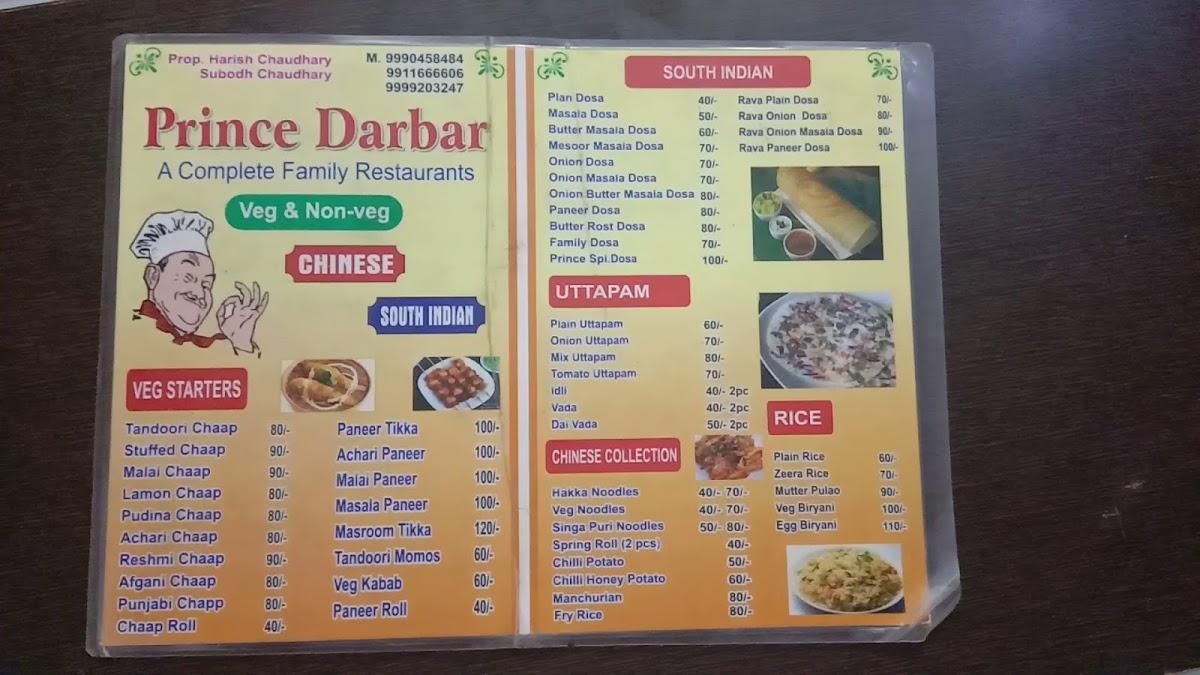 Menu at Prince Darbar - A Complete Family Restaurant, Ghaziabad