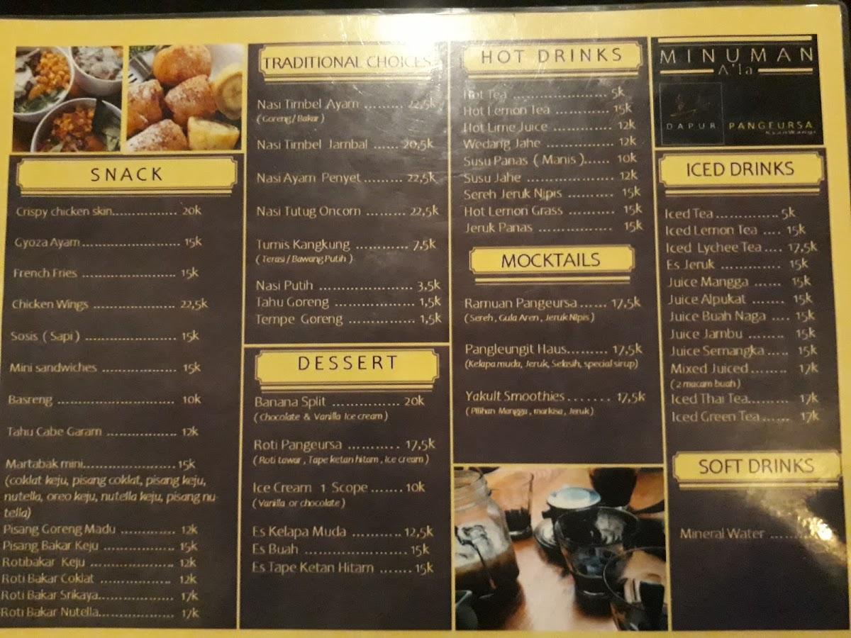 Menu at DAPUR PANGEURSA restaurant, Cianjur