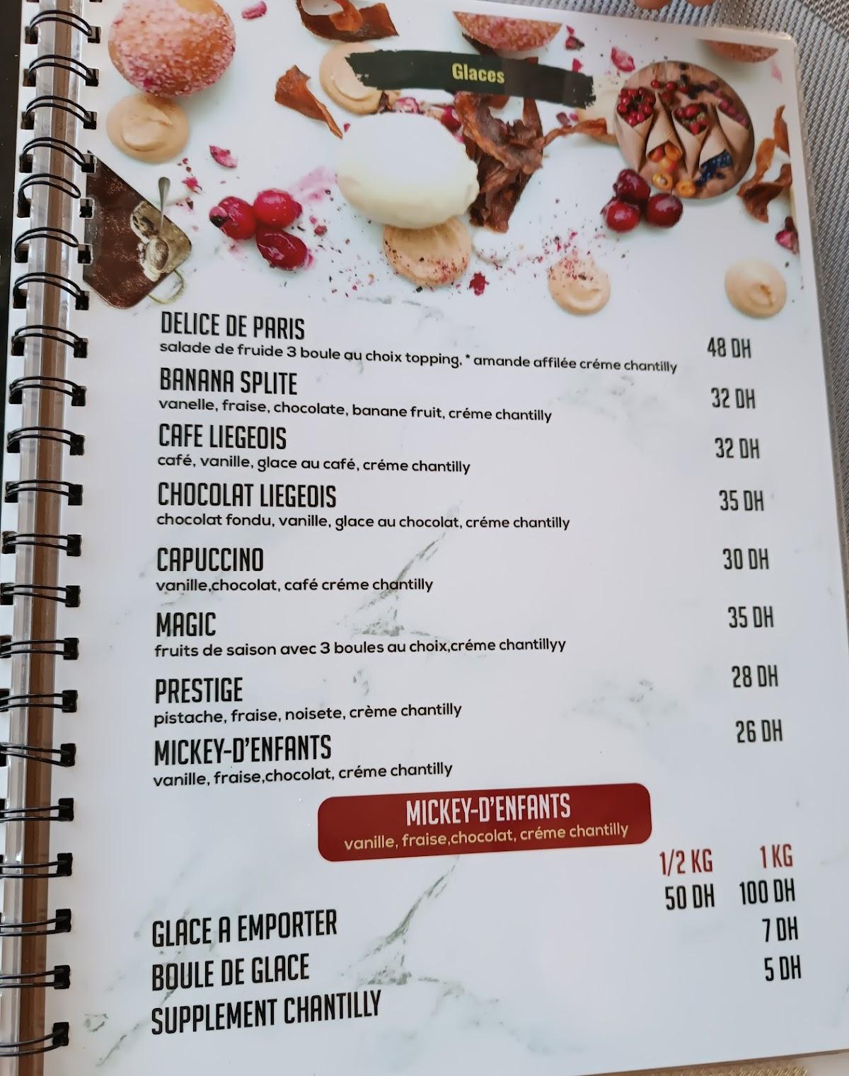 Speisekarte von Délice De Paris (Café, Restaurant, Patiserie), Oujda