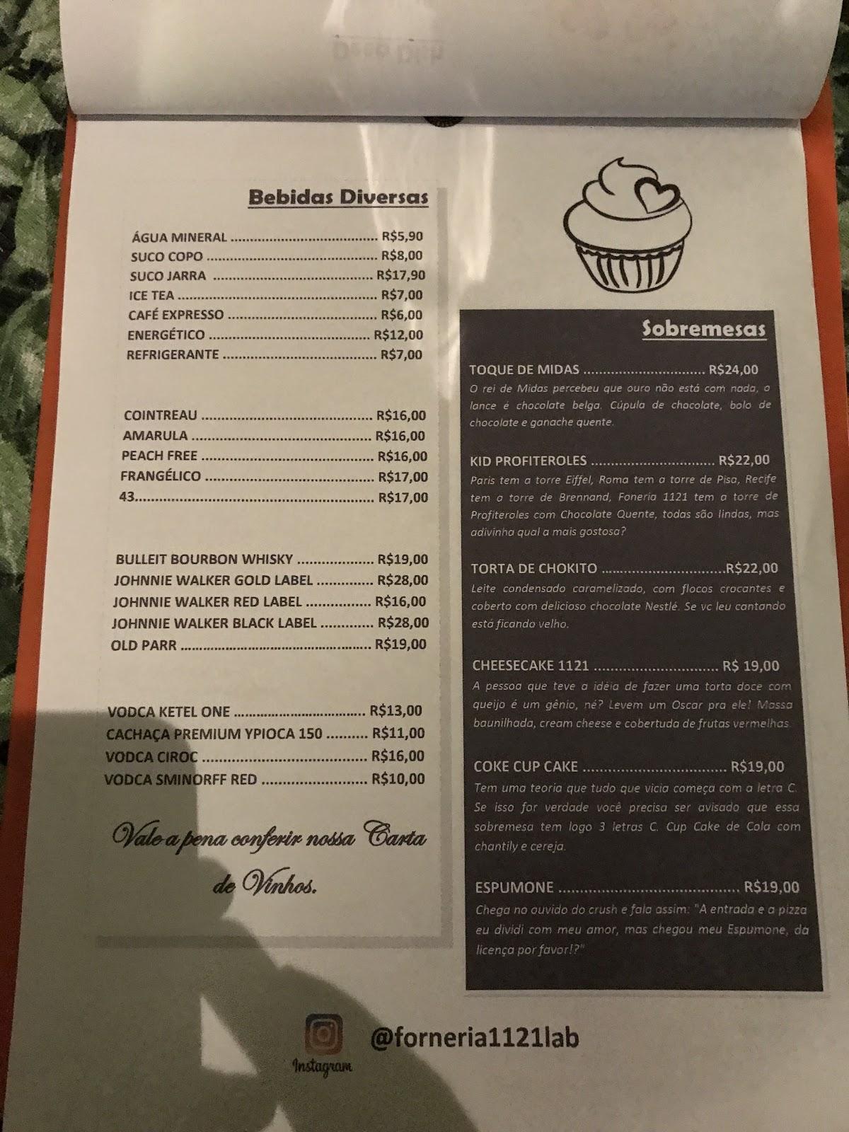 Menu em Forneria 1121 restaurante, Recife, Av. Conselheiro Aguiar