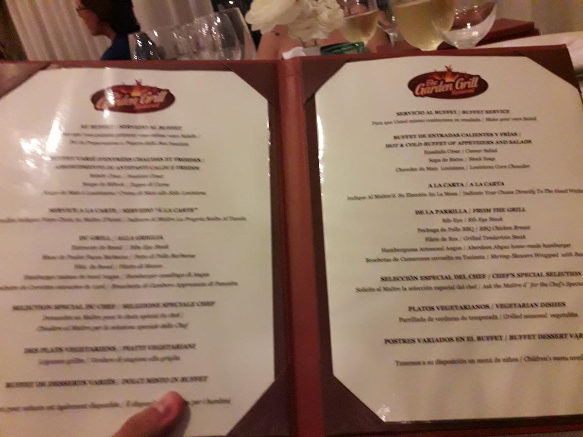 Menu at Garden Grill restaurant, Punta Cana