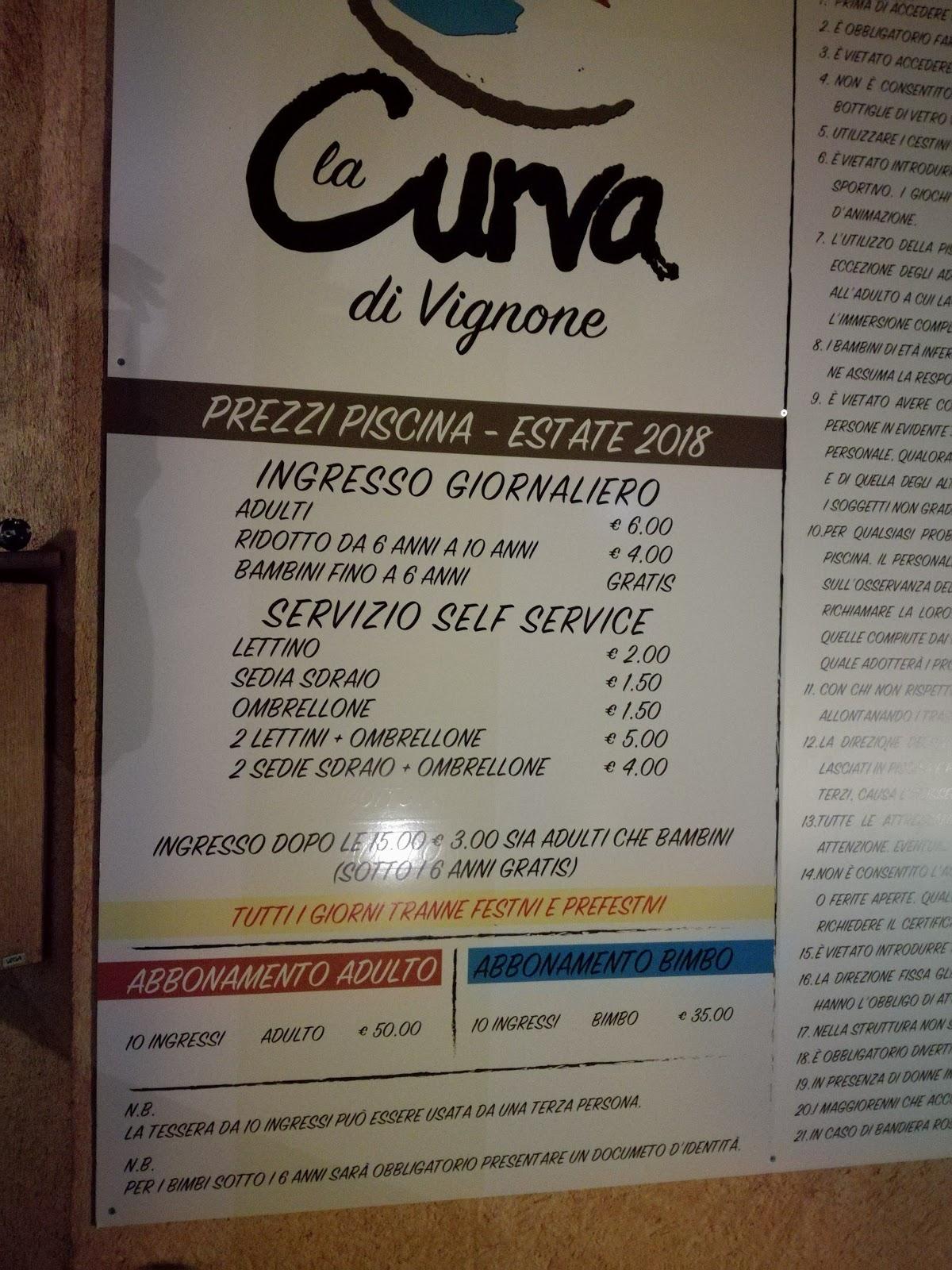 Menu da La Curva di Vignone ristorante, Vignone