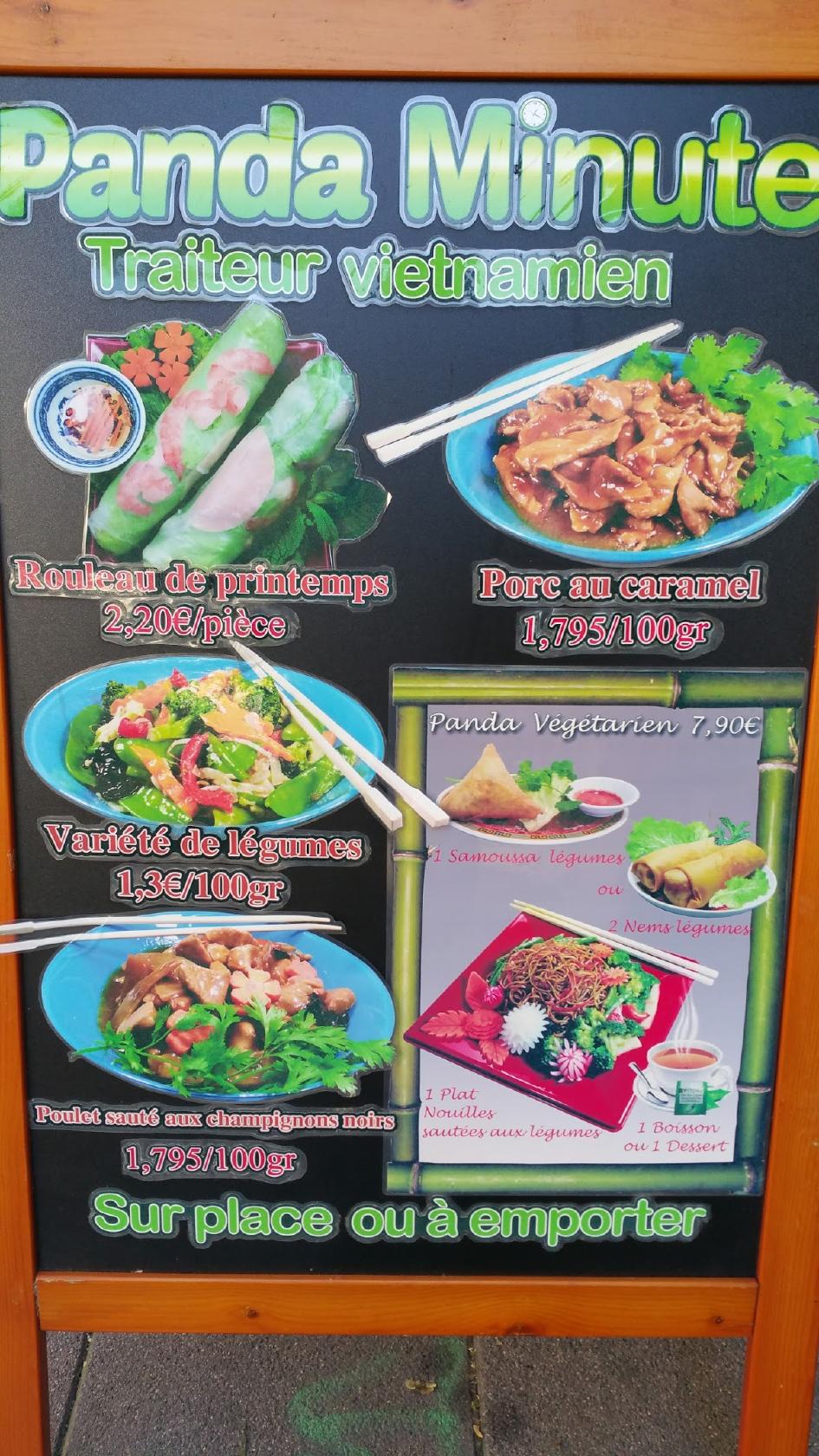 Menu at Panda Minute restaurant, Strasbourg