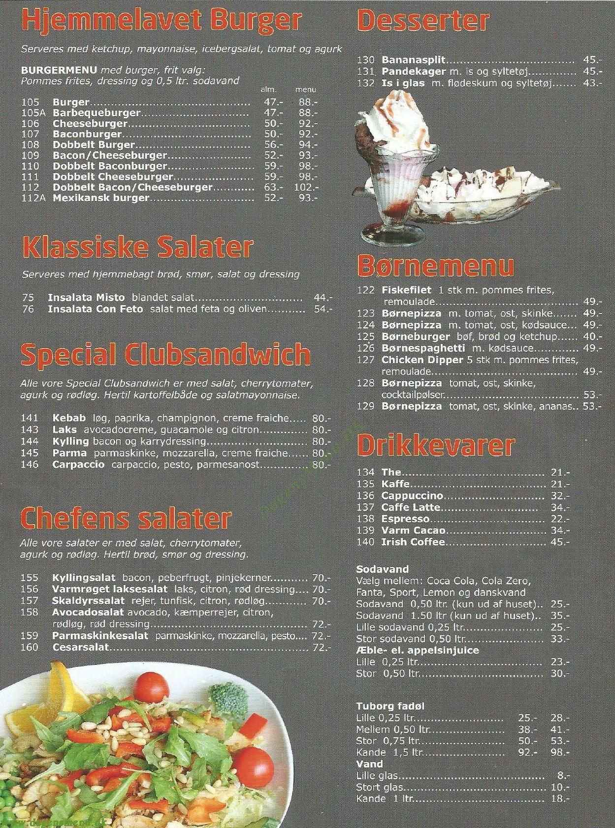 Menu at Café Xanthos Maribo restaurant, Maribo