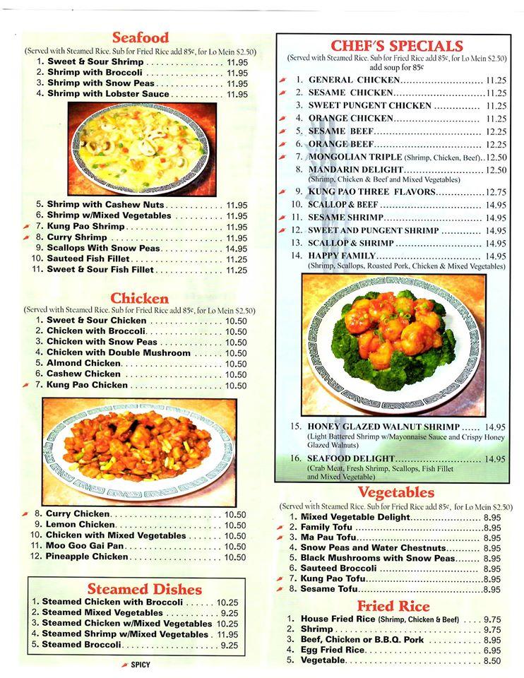 Menu at DRAGON INN restaurant, Eaton
