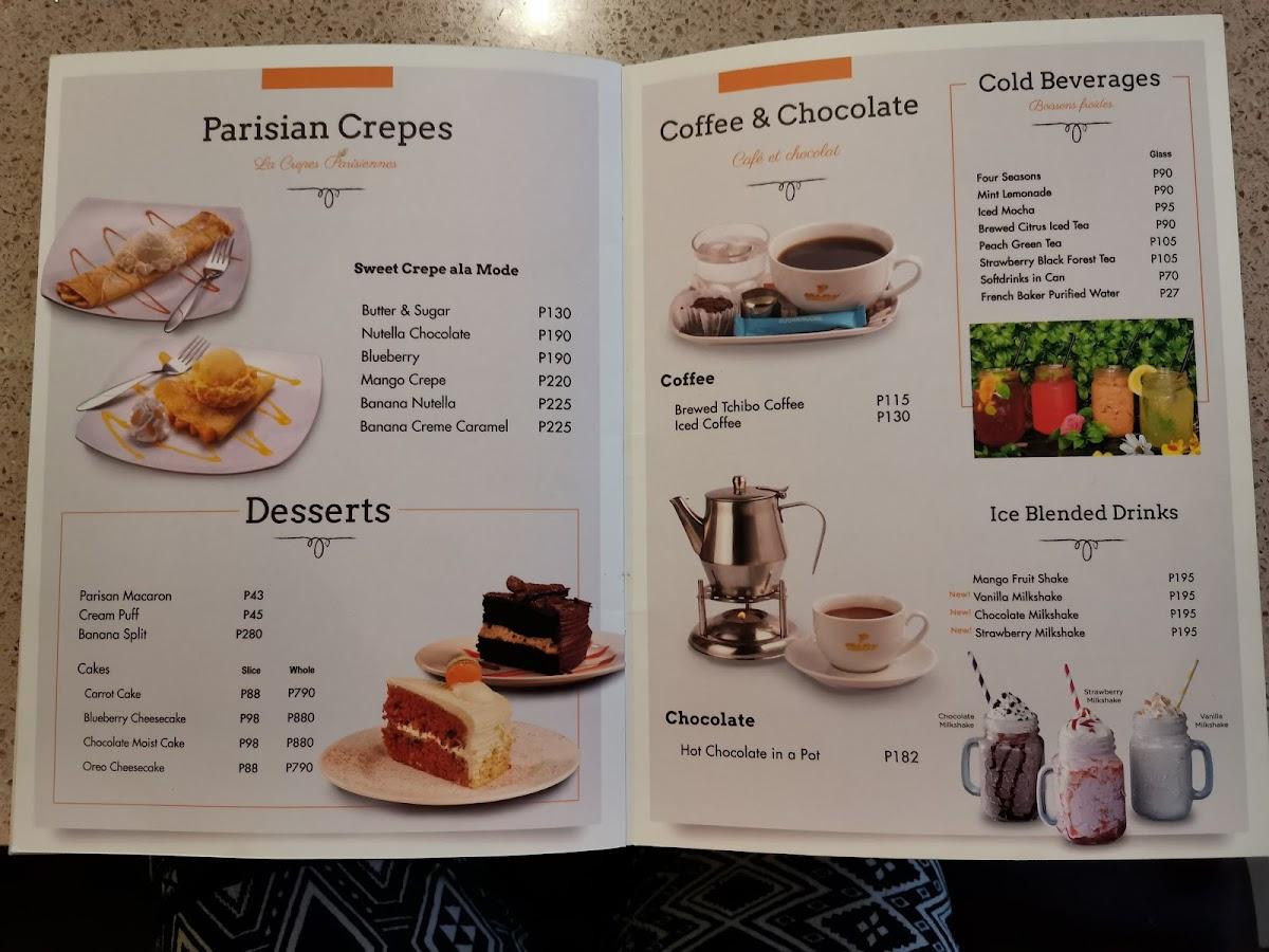 Menu at The French Baker restaurant, Mandaluyong, Building D SM Megamall