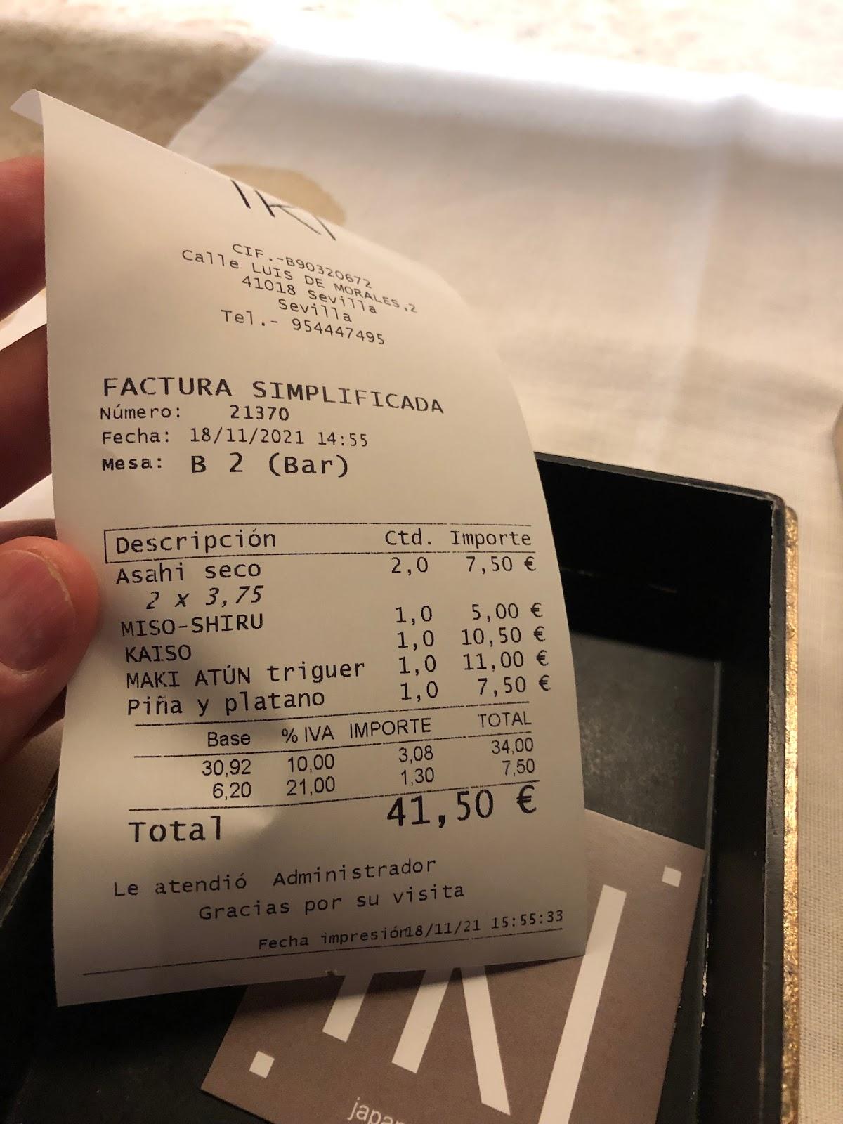 Menu at Restaurante Japonés - IKI, Seville