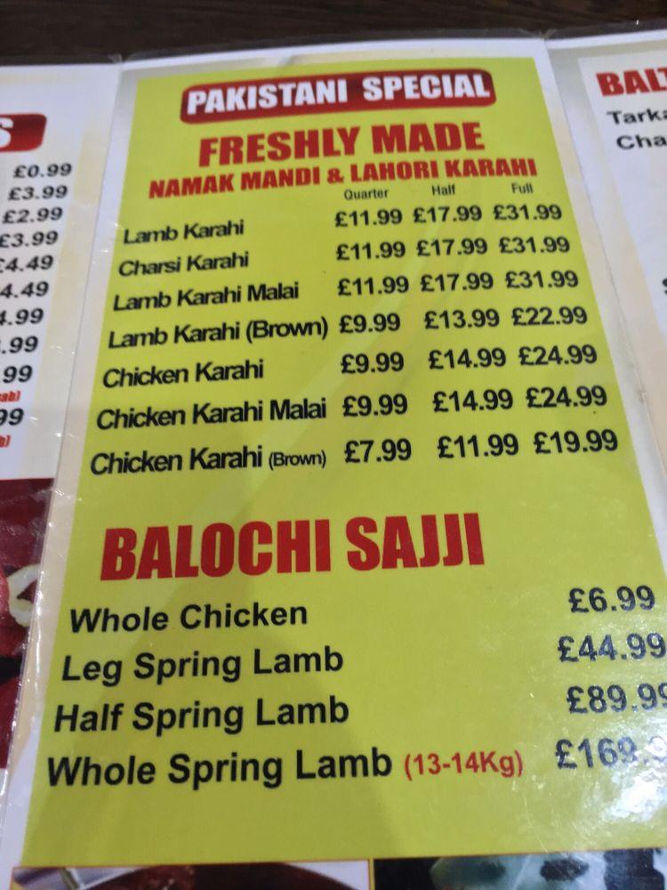 Menu at Taste of Pakistan Restaurant and Take away, London