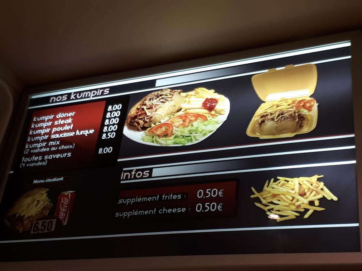 Menu at Kumpir restaurant, Châlons-en-Champagne