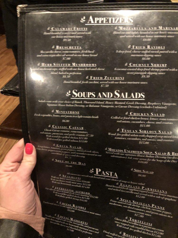 Menu at Moustos Pasta & Grill restaurant, Paris