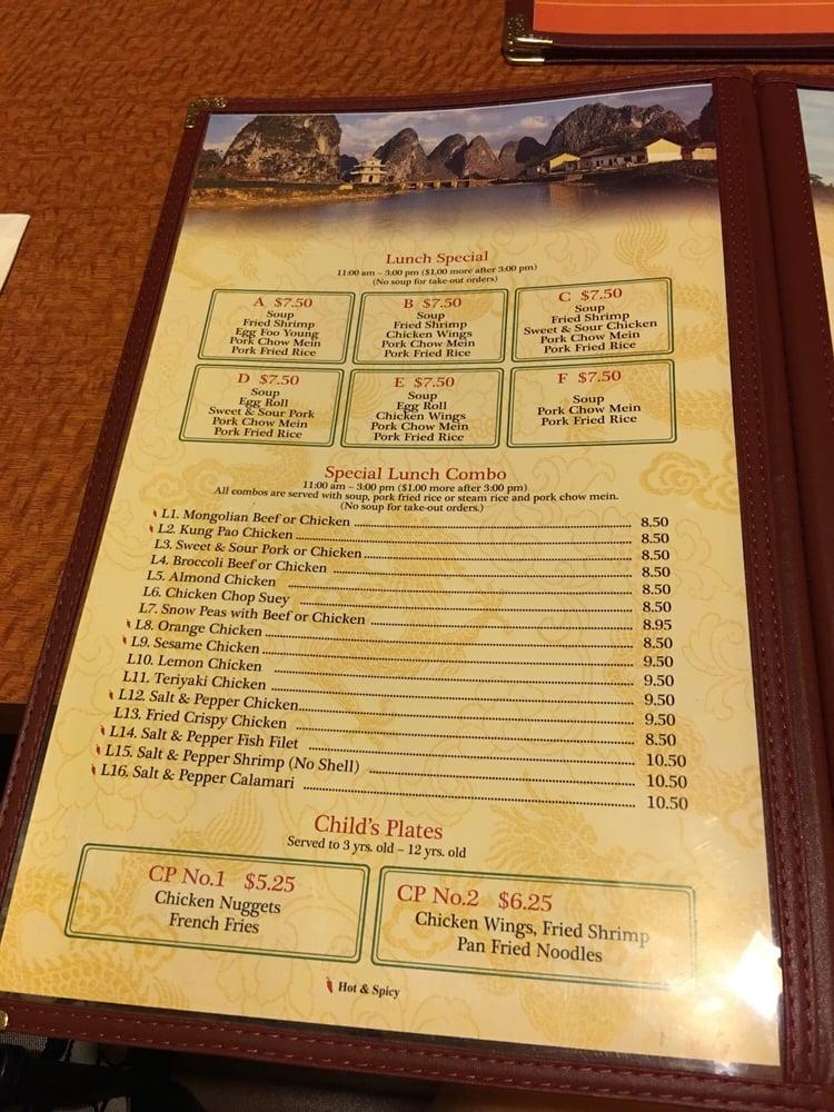 Menu at Sun China Chinese Restaurant, Reedley