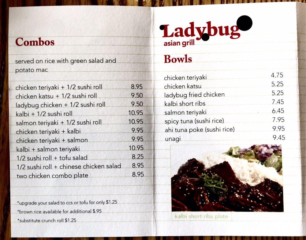 Menu at Ladybug Café restaurant, Gardena, S Western Ave
