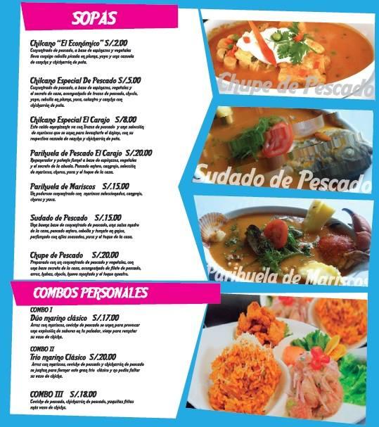 Carta del restaurante Puerto Carajo pescados-mariscos-fusión., Lurin