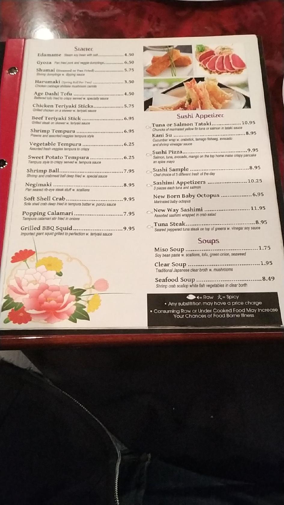 Menu at Volcano Sushi Bar, Virginia Beach, N Great Neck Rd