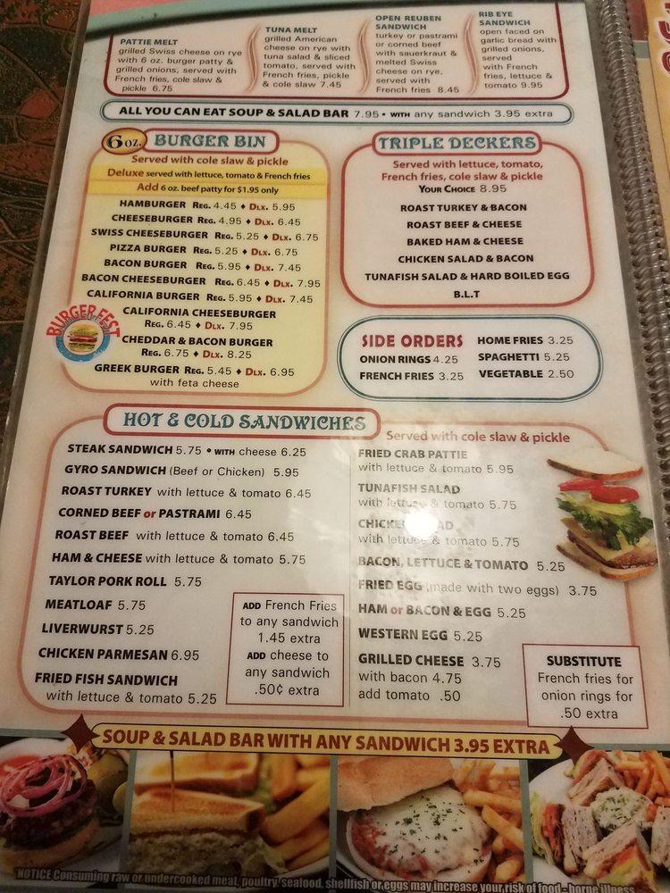 Menu at Bethlehem Diner restaurant, Allentown