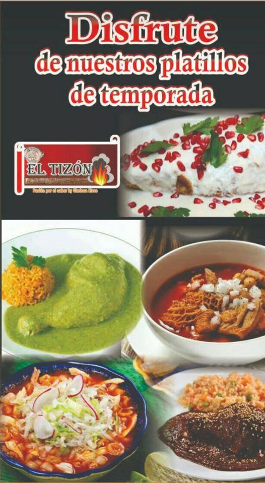 Menu at El Tizón restaurant, Santa Teresa