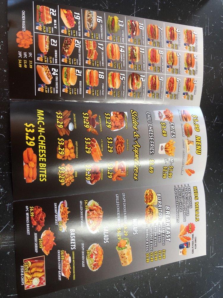 Menu at Five Star Burger Merced fast food, Merced