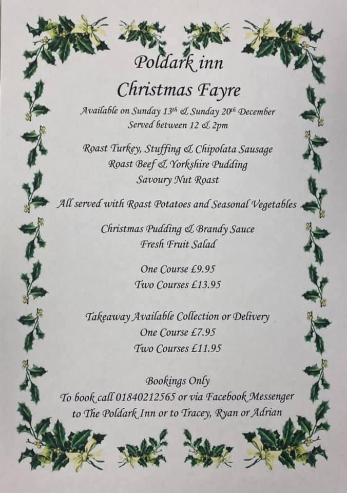 Menu at The Poldark Inn pub & bar, Delabole