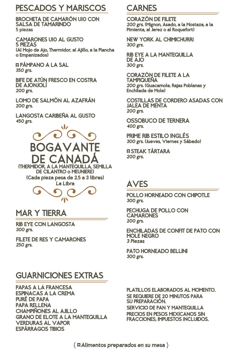 Carta de Bellini Restaurante Giratorio, Ciudad de México, Montecito 38 ...