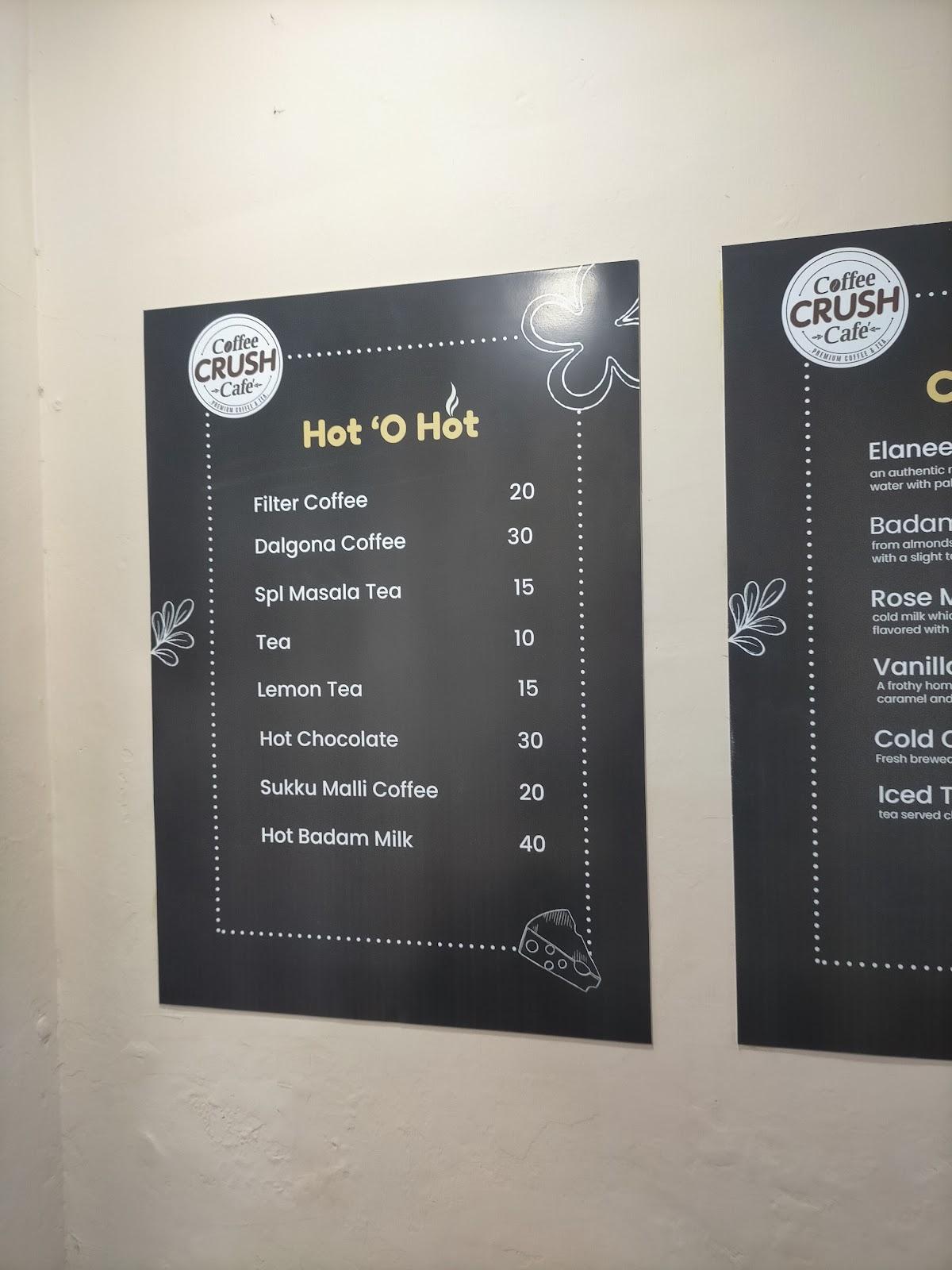 Menu at COFFEE CRUSH CAFE', Chennai
