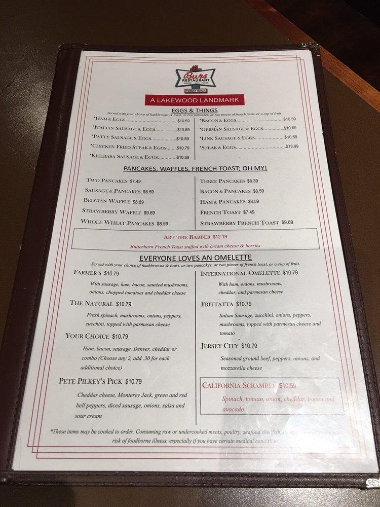 Menu at Homestead Restaurant & Bakery, Tacoma