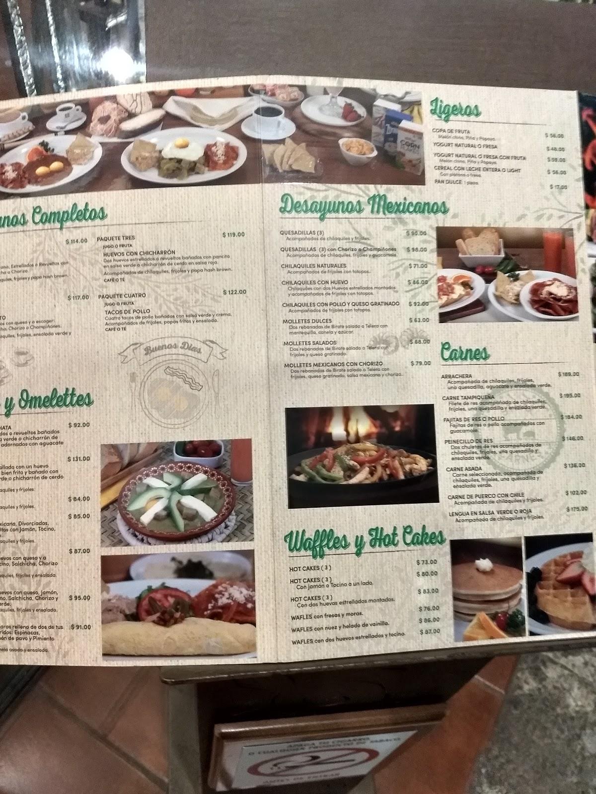 Menu at La Chata Terranova restaurant, Guadalajara, Av Terranova 405A