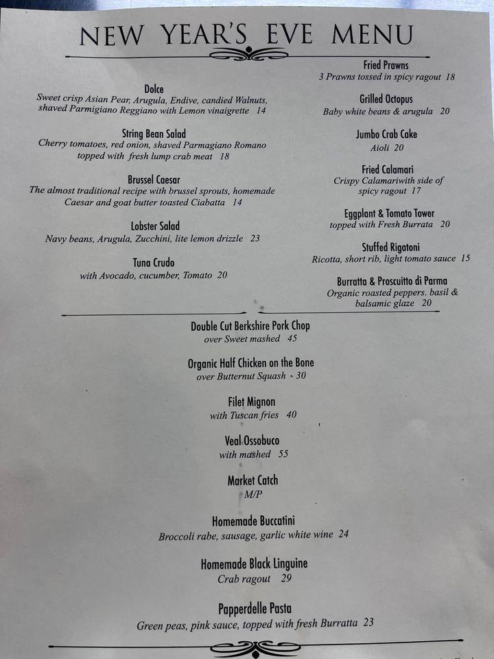 Menu at La Cucina Nouveau restaurant, Marlboro Township, 167 Route 9 South