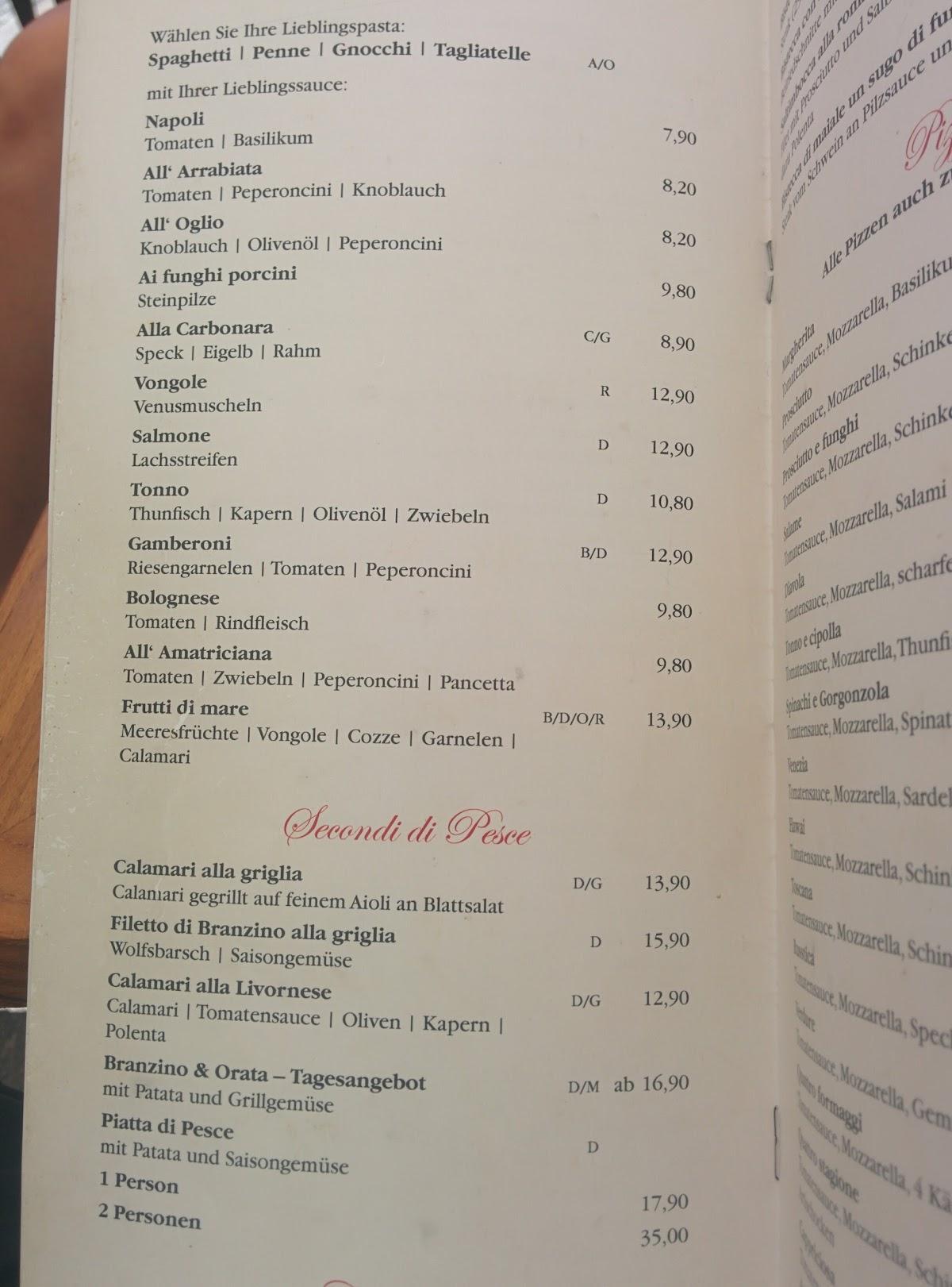 Speisekarte von Peppone restaurant, Graz