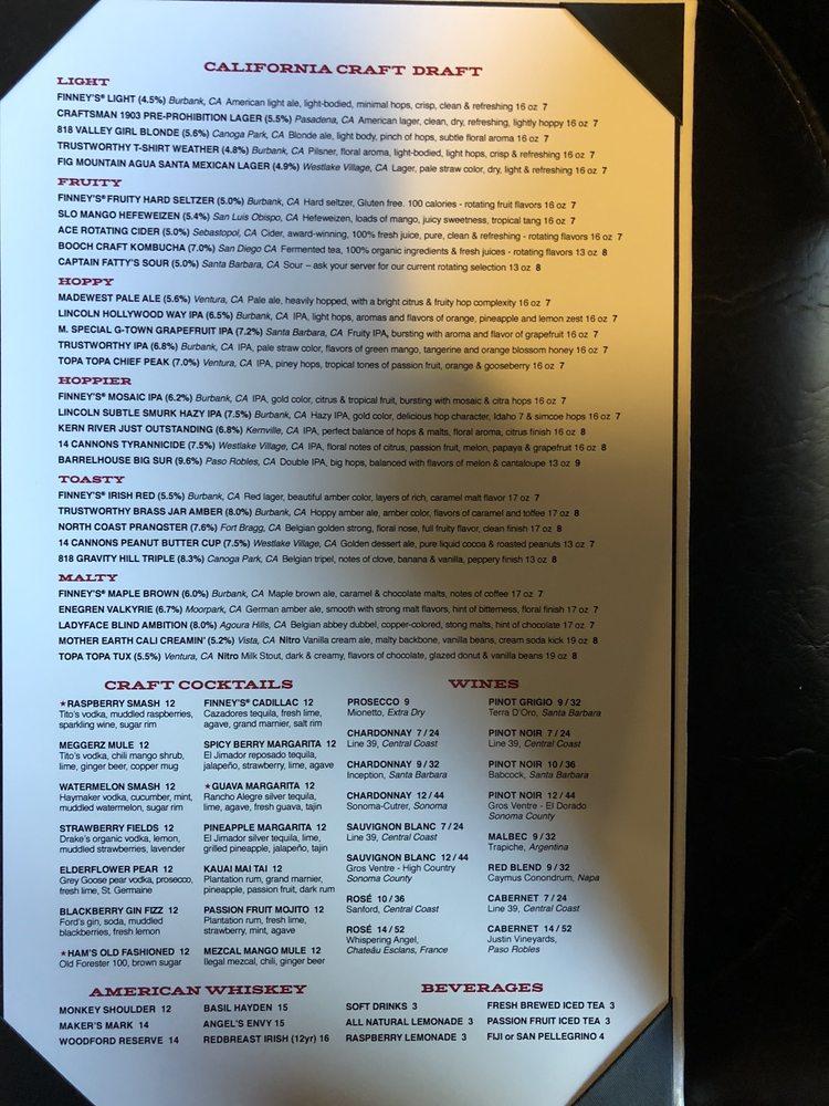 Menu at Finney's Crafthouse - Burbank pub & bar, Burbank