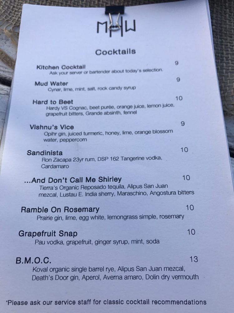 Menu at Mud Hen Water pub & bar, Honolulu, Waialae Ave