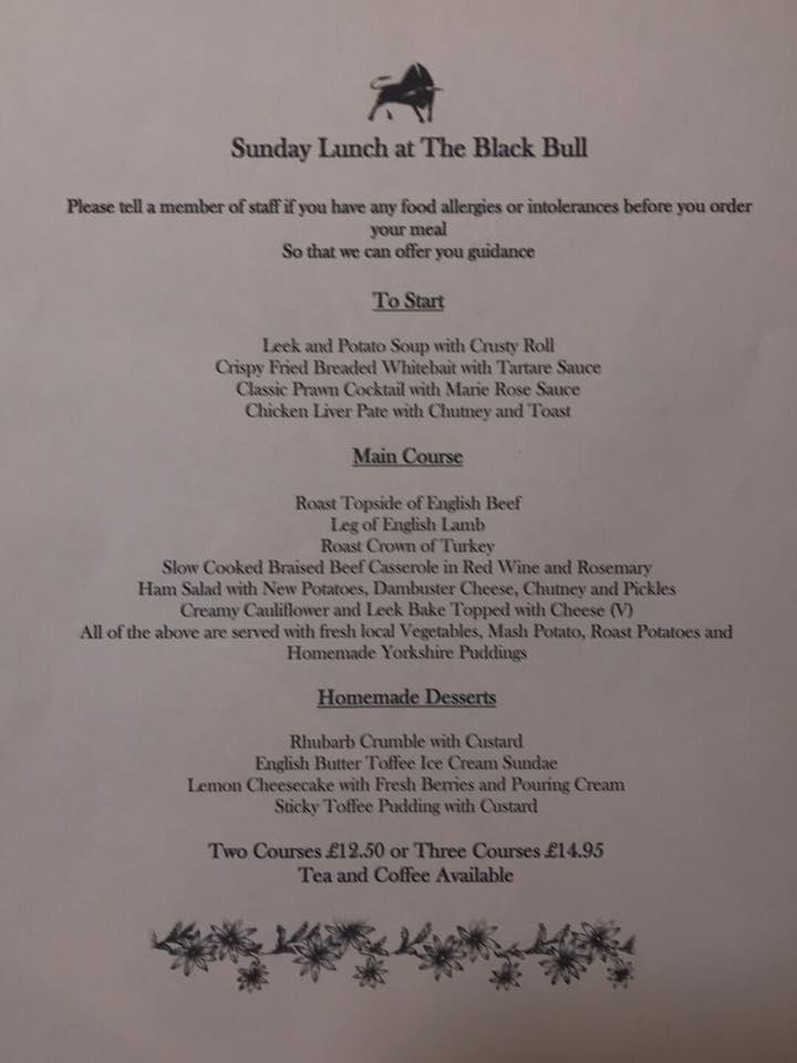 Menu at The Black Bull pub & bar, Donington, 7 Market Place The Black Bull