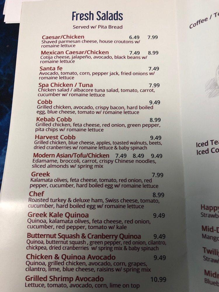 Menu at West Wing Cafe, Washington, 901 D St SW